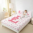 Feelyou Cartoon Initial L Queen Sheet Sets, Pink Princess Bowknot Bed ...