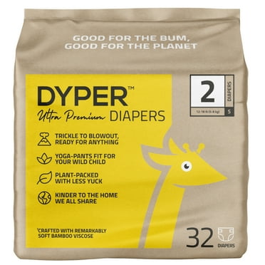 DYPER Simply Kind Diapers, Remarkably Soft, Size 2, 32 Count (Select ...
