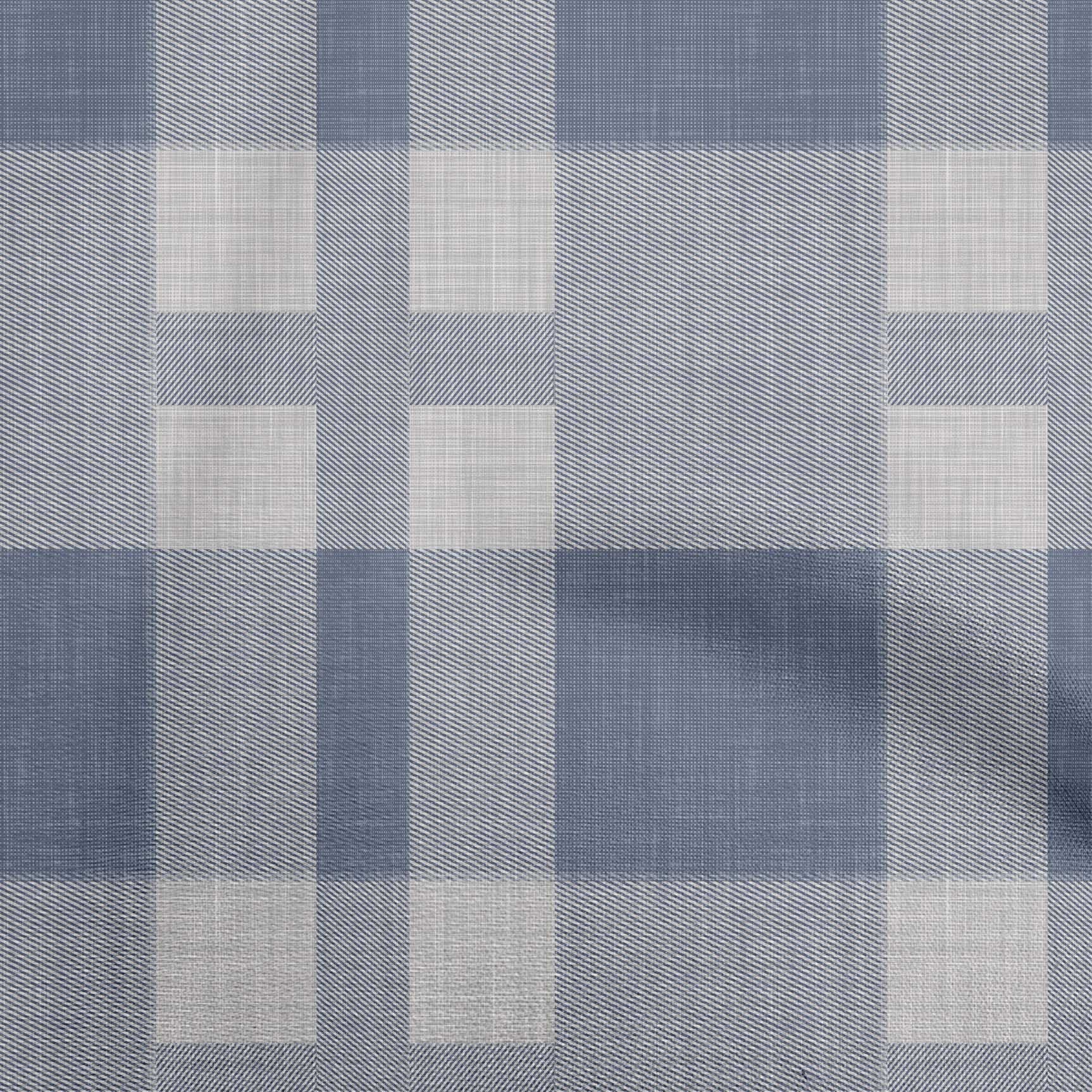 oneOone Silk Tabby Dusty Blue Fabric Check Diy Clothing Quilting Fabric ...