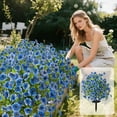 Artificial Eucalyptus Violet Flowers Bouquet 22.05in Simulated Green ...
