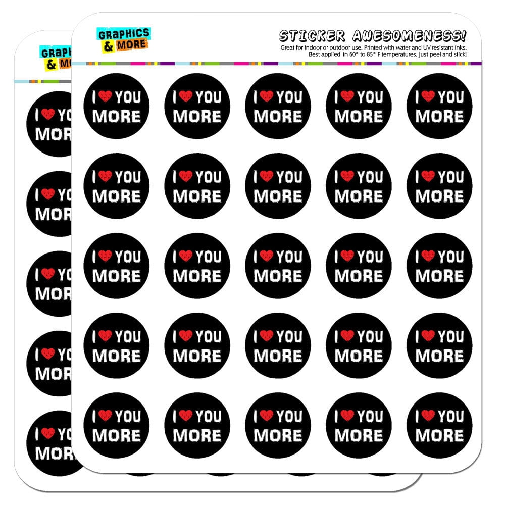 I Love You More Stylish 1" Scrapbooking Crafting Stickers - Walmart.com