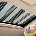 Black Horizontal Stripes Window Privacy Film Rainbow Static Cling Stain ...