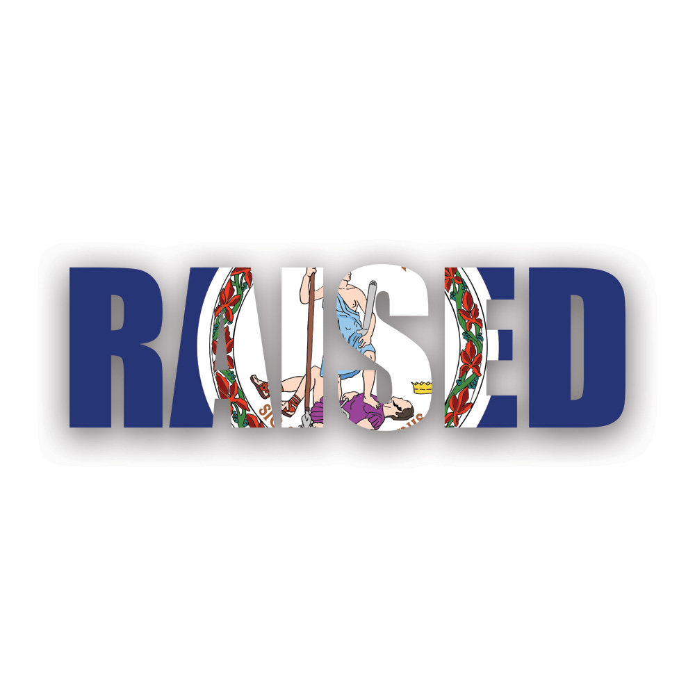 Virginia Raised State Flag Sticker Decal - Self Adhesive Vinyl ...