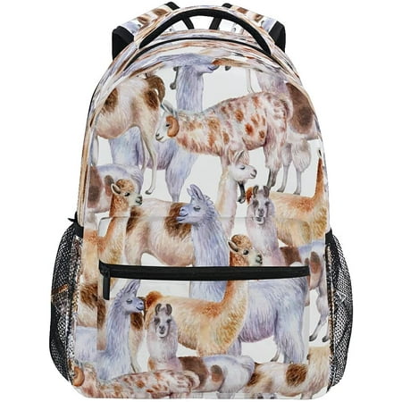 Llama Design Backpacks Travel Laptop Daypack School Bags for Teens Men ...