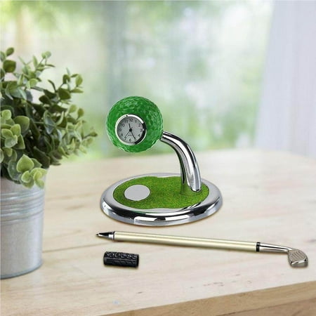 Desktop Mini Golf Pen Holder with Clock and Golf Desktop Mini Golf Club ...