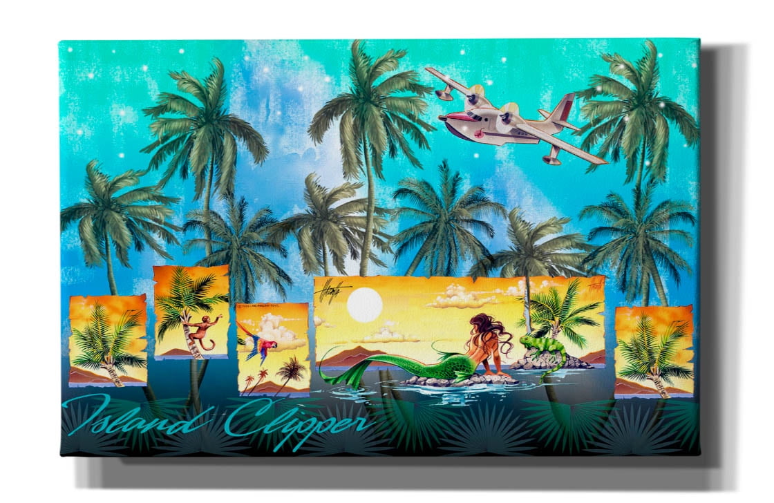 Epic Graffiti 'Mermaid Clipper' by James Mazzotta, Canvas Wall Art, 40 ...