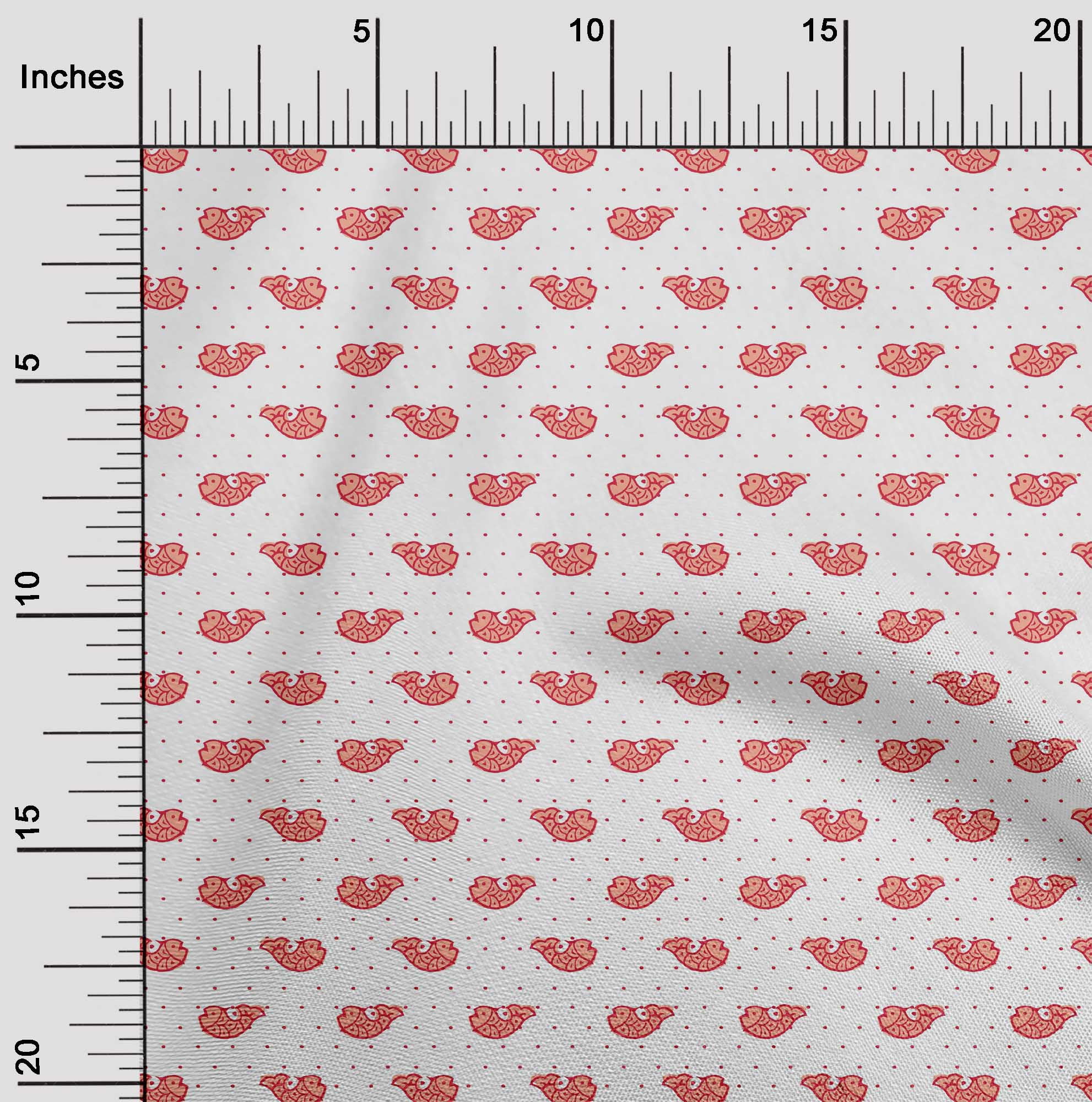 oneOone Viscose Chiffon Fabric Fish Block Fabric Prints By Yard 42 Inch ...