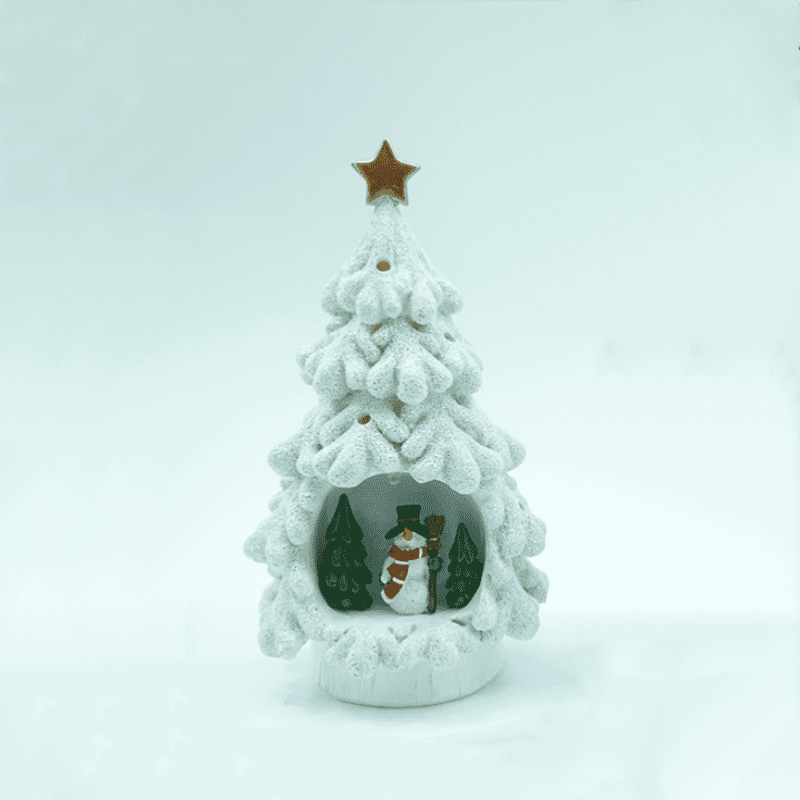 Mini Christmas Tree and Snowman with LED for Home, Tabletop Decor ...