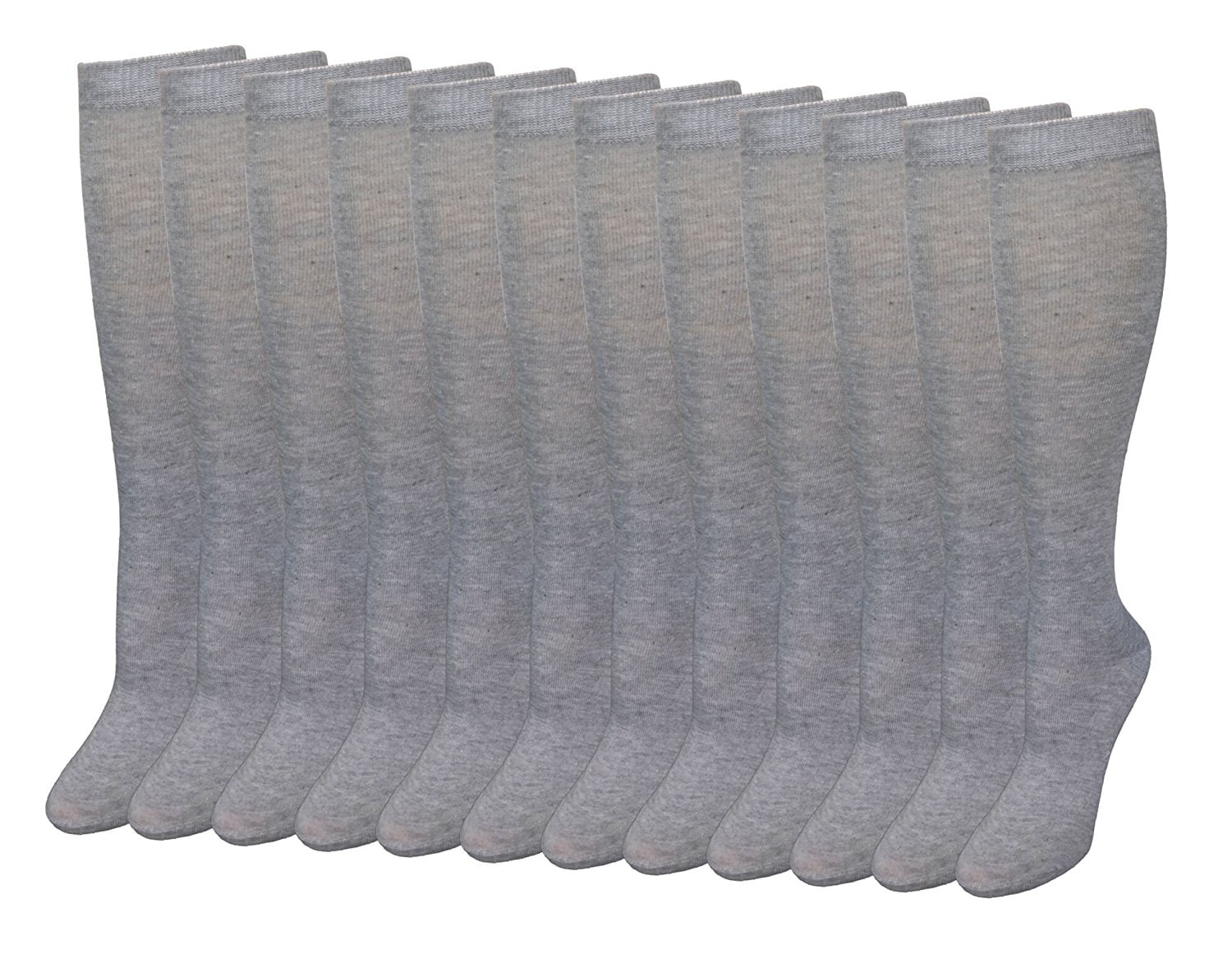 12 Pairs Of excell Women's Long Knee High Socks, Gray 409-dz Gray, 9-11 ...