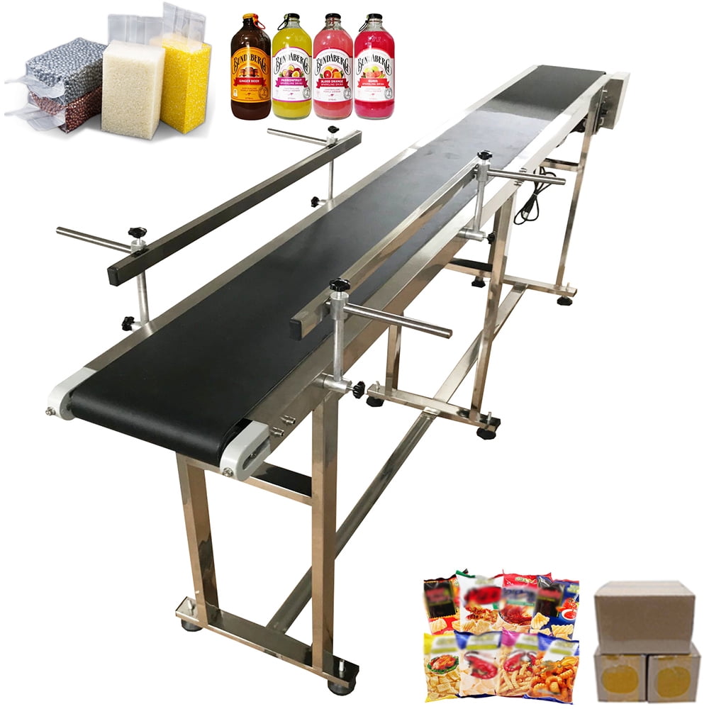 TECHTONGDA Belt Conveyor 82.6"*7.8" Black PVC Belt Conveyor Systems ...