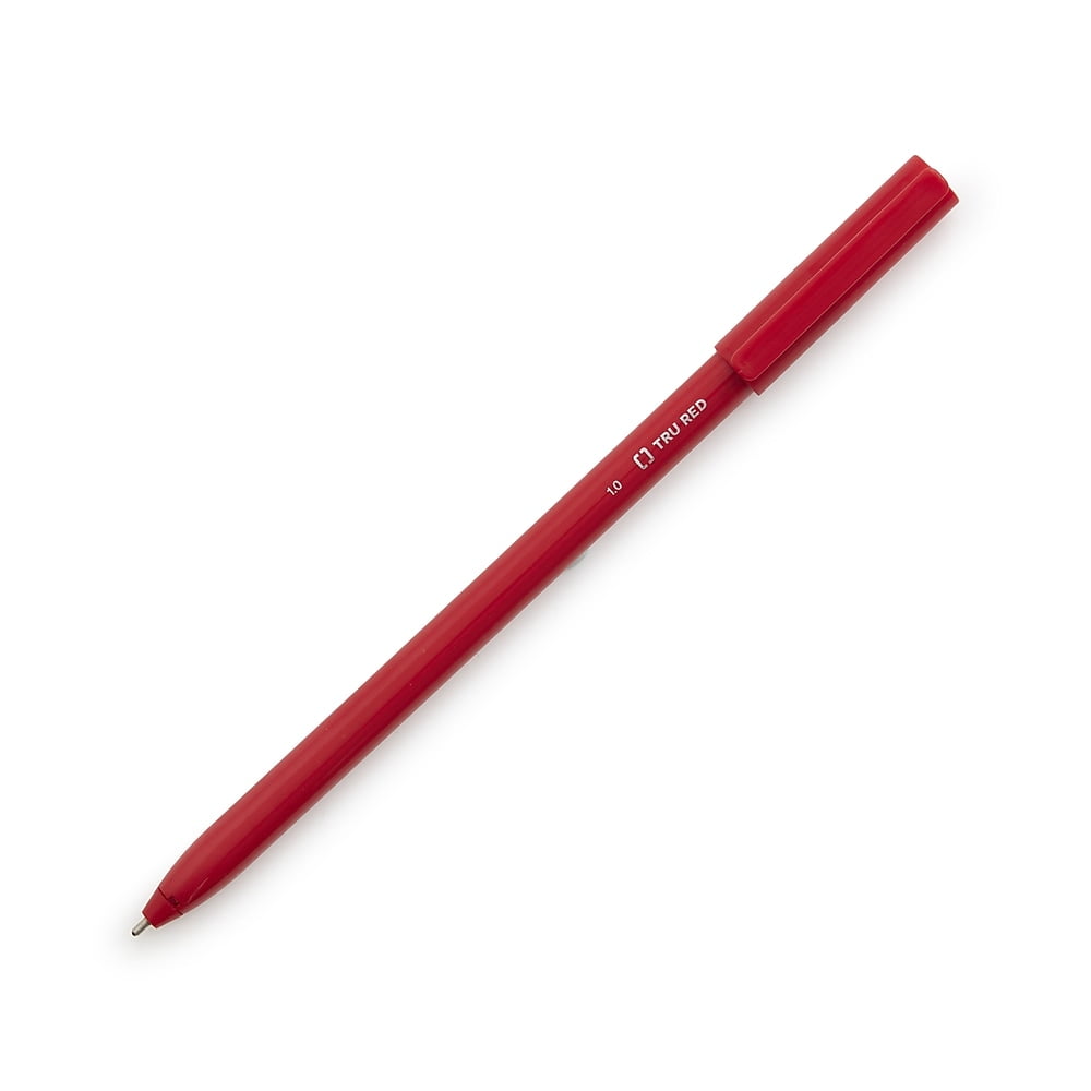 TRU RED Ballpoint Pen Medium Point 1.0mm Red Dozen 52859 - Walmart.com ...