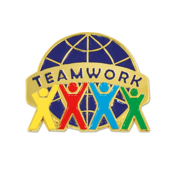 PinMart's Teamwork Employee Recognition Award Enamel Lapel Pin ...