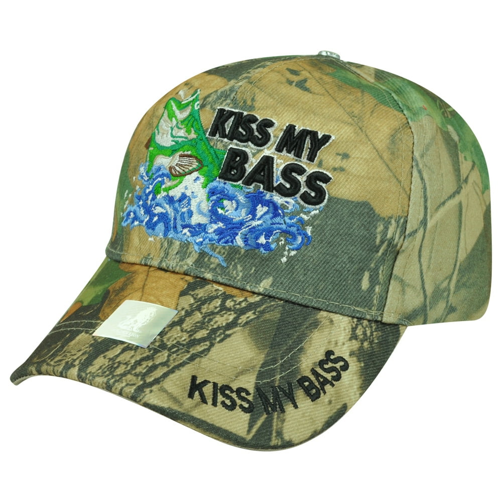 Kiss My Bass Fishing Fish Outdoors Sport Hat Cap Camping Camp ...