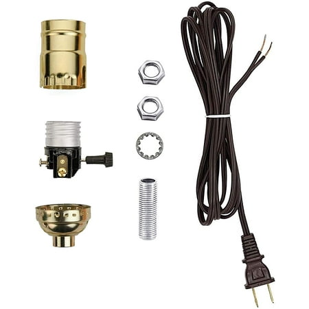 Lamp Light Kit Repair or Rewiring Table Lamp Kit 3 Way Brass Plated ...