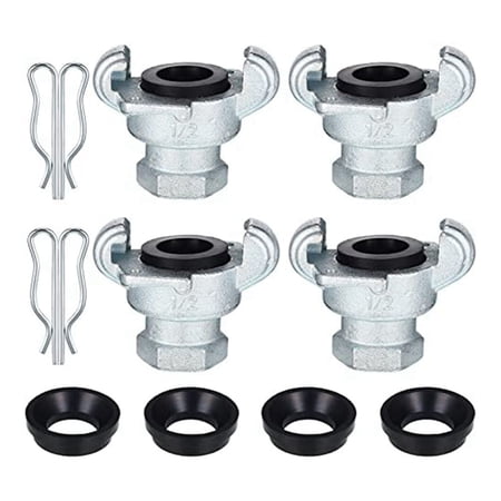 4 Sets 1/2inch NPT Iron Air Hose Fitting 2 Lug Universal Coupling ...