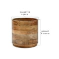Large Natural Mango Wood Indoor Planter Cachepot, 9" Diameter & 8.5 ...