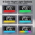 16.5" Digital Clock Large Display with Remote Control, 6-Color Night ...