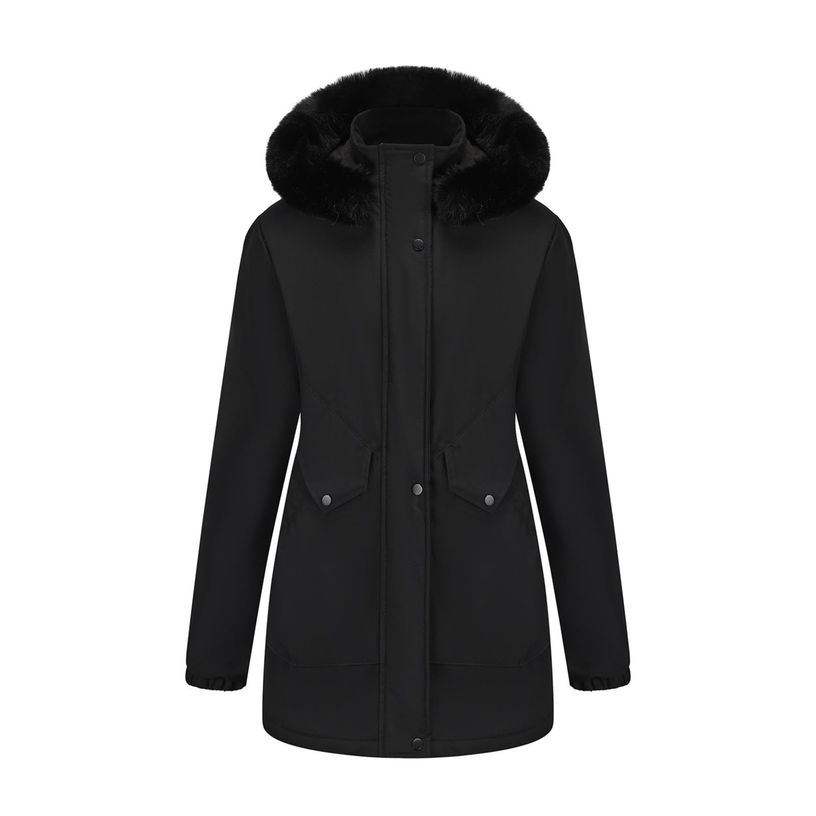 Click here for Zhangmingg Womens Solid Mid Length Jacket With Lar... prices