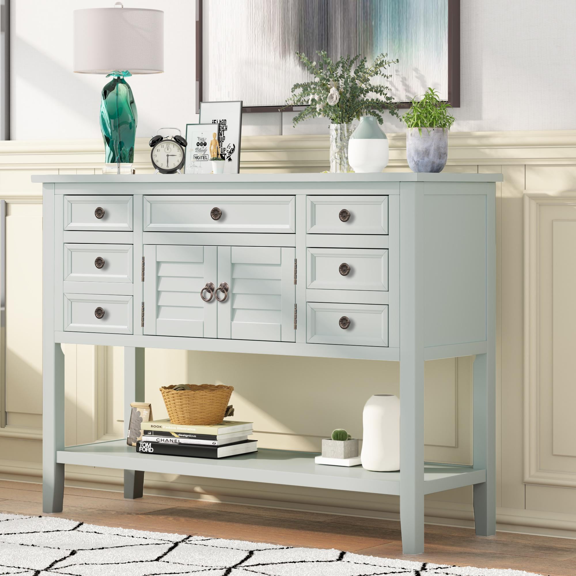 Modern Rectangular Console Sofa Table, Console Side Entryway Table with ...