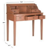 Safavieh Landon Writing Desk, 5-Drawer, Henna Brown Finish, Pine Wood ...