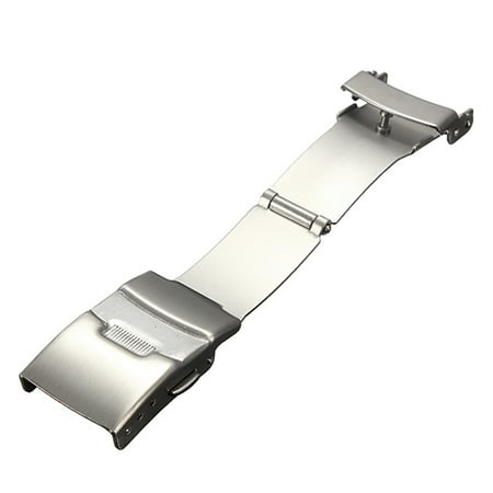 16/18/20//22/24mm Stainless Steel Watch Band Strap Double Fold Over ...