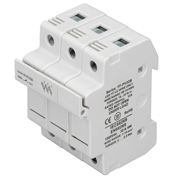 DC1000V Fuse Holder, 32A 6W High Insulation Quick Response 35MM Rail ...