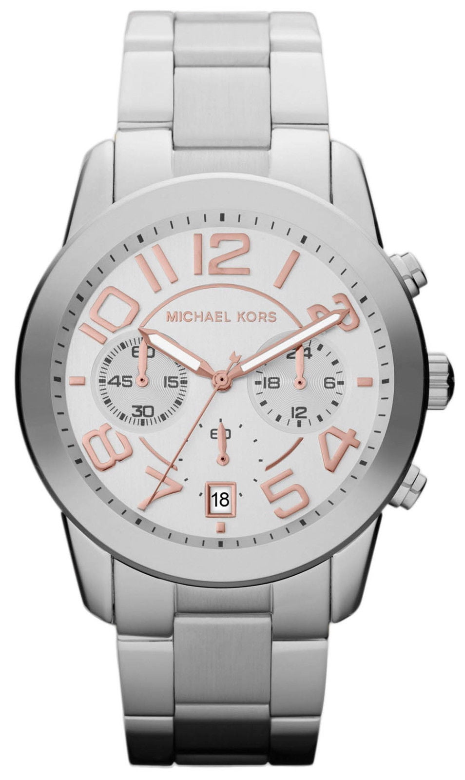 Michael Kors MK5725 Mercer Silver Dial Stainless Steel Chronograph ...