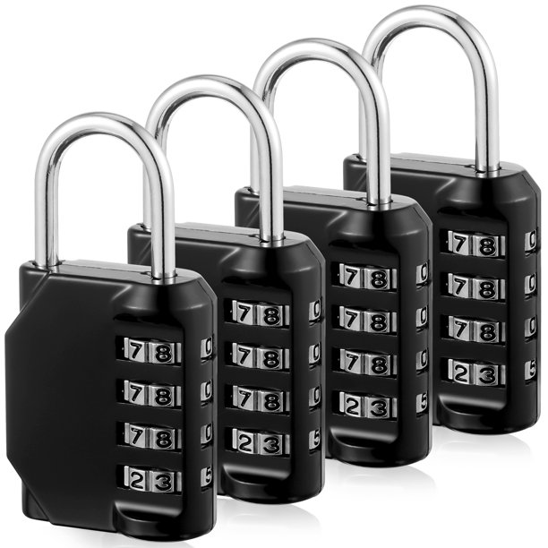 Goriertaly Pack of 4 4 Digit Padlock Metal Home Hotel Dorm Door ...