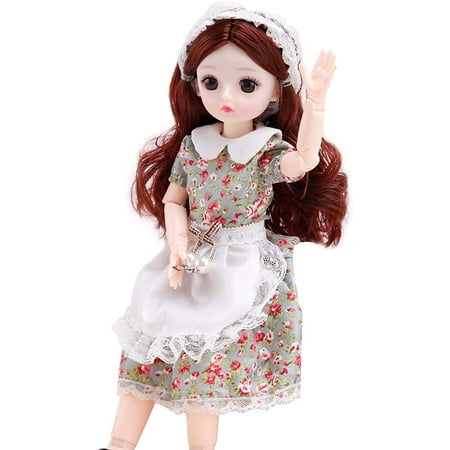 30CM Doll Princess Cute Dress Up Dolls 23 Joints 3D Eyes Girl Toy ...