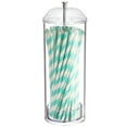 Youngever Straw Dispenser, Plastic Straw Holder with Lid, Drinking ...