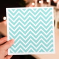 3drose, Image of Large Aqua and White Chevron Pattern, 6 Greeting Cards ...