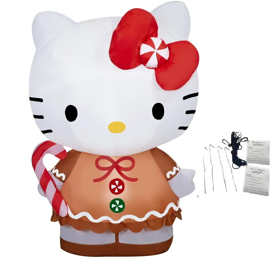 Vestido inflable de Hello Kitty con pan de jengibre Sanrio de 1,4 m de ...