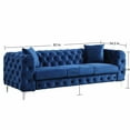 Morden Fort Modern Contemporary Sofa with Deep Button Tufting Dutch Velvet Navy Blue - Walmart.com