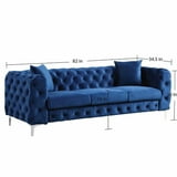 Morden Fort Modern Contemporary Sofa with Deep Button Tufting Dutch Velvet Navy Blue - Walmart.com