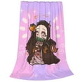 Pink Purple Gradient Chibi Anime Girl in Kimono Print Double-Sided ...