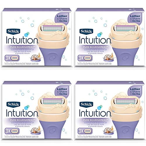 Schick Intuition Pure Nourishment Womens Razor Refills with Coconut ...