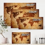 Ancient World Map XI 12 in x 8 in Painting Canvas Art Print, by ...