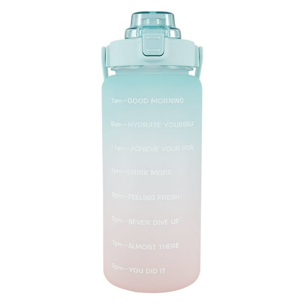 2L Water Bottle with Straw Water Storage Container BPA-free Drinking Bottle Water Jug Measured ...
