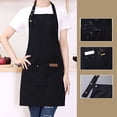 Adjustable Apron 3 Button Front Storage Pocket Oil Resistant Fabric For ...