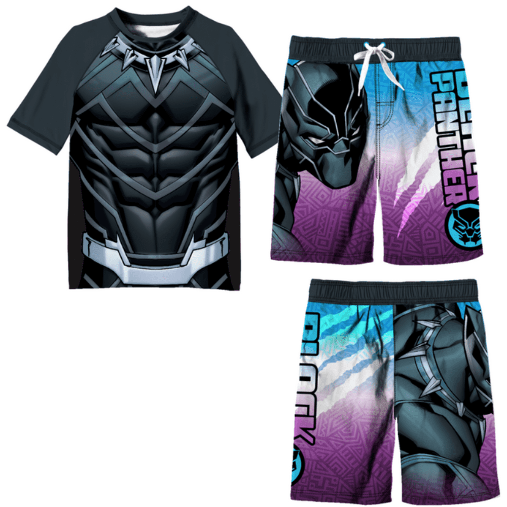 Marvel Boys Avengers 2-Piece Swimsuit Set, Rash Guard & Swim Trunks 2 ...