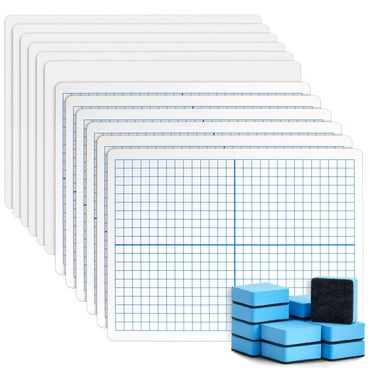 48 Pack Dry Erase XY Axis Graph Lap Boards 9'' x 12'' Double Sided ...