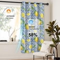 Lemon and Tile Blue Pattern Blackout Curtains,Triple Weaved Fabric ...