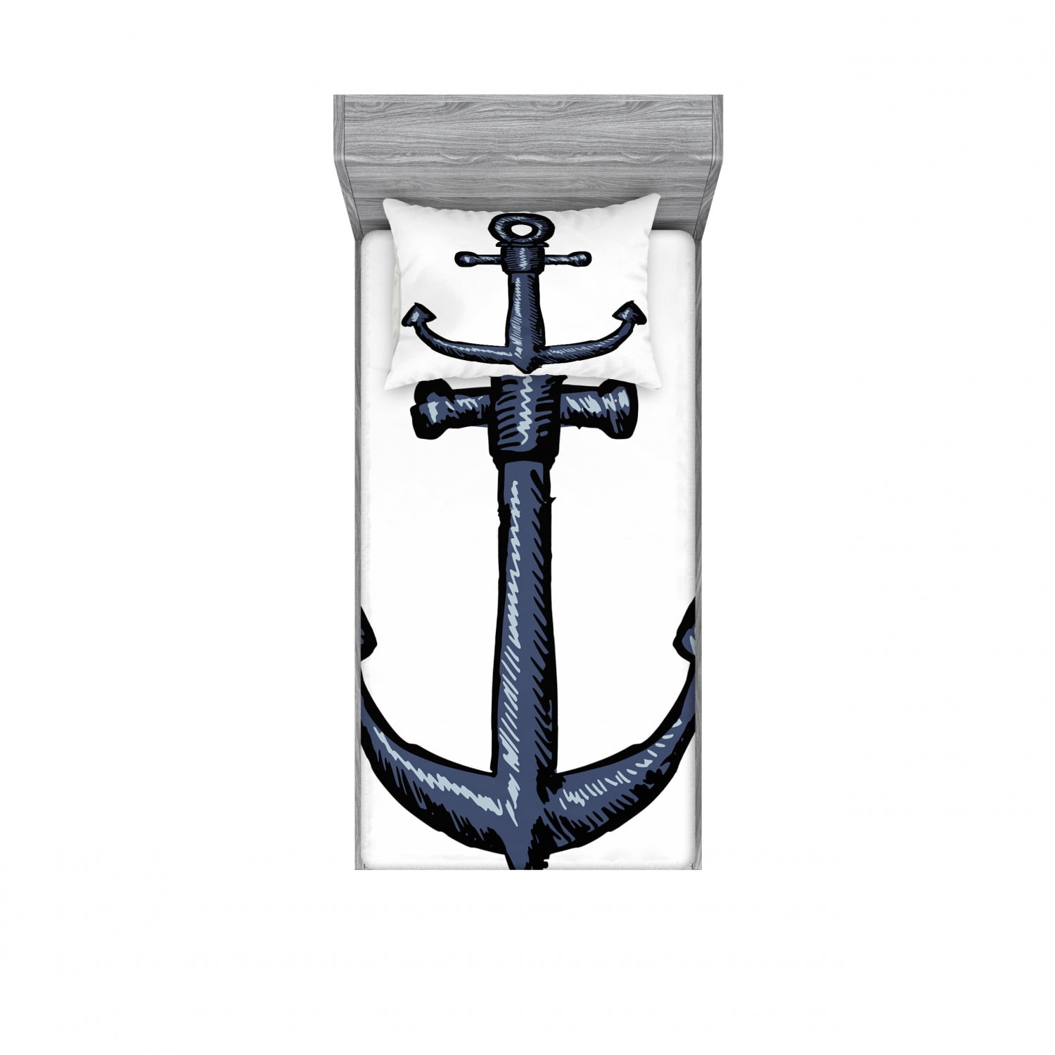 Anchor Bedding Set with Sheet & Covers, Contemporary Image of an Anchor ...