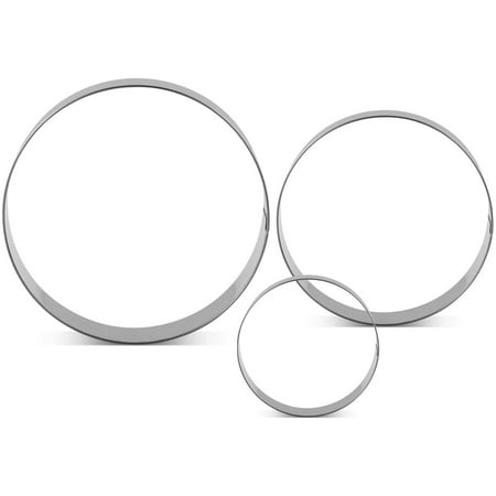 ICHUDAN Round/Circle Cookie Cutters - 3 Various Size - Large: 4 inches ...