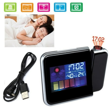 Projection Alarm Clock Digital Projector Clock Perpetual Calendar Clock ...