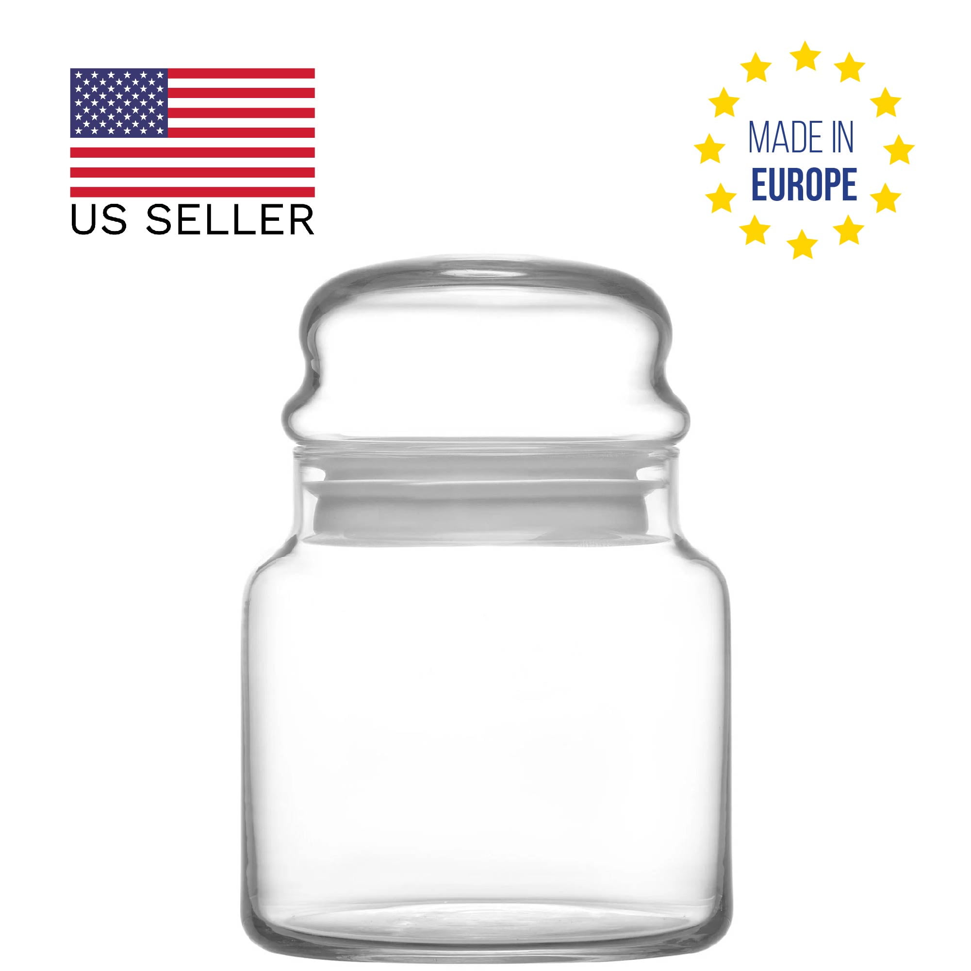 LAV Sera Glass Jar Set with Rubber Seal, Clear Glass Canister Set, 2 ...