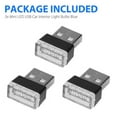 3x Mini Blue LED USB Car Interior Light Neon Atmosphere Ambient Lamp ...
