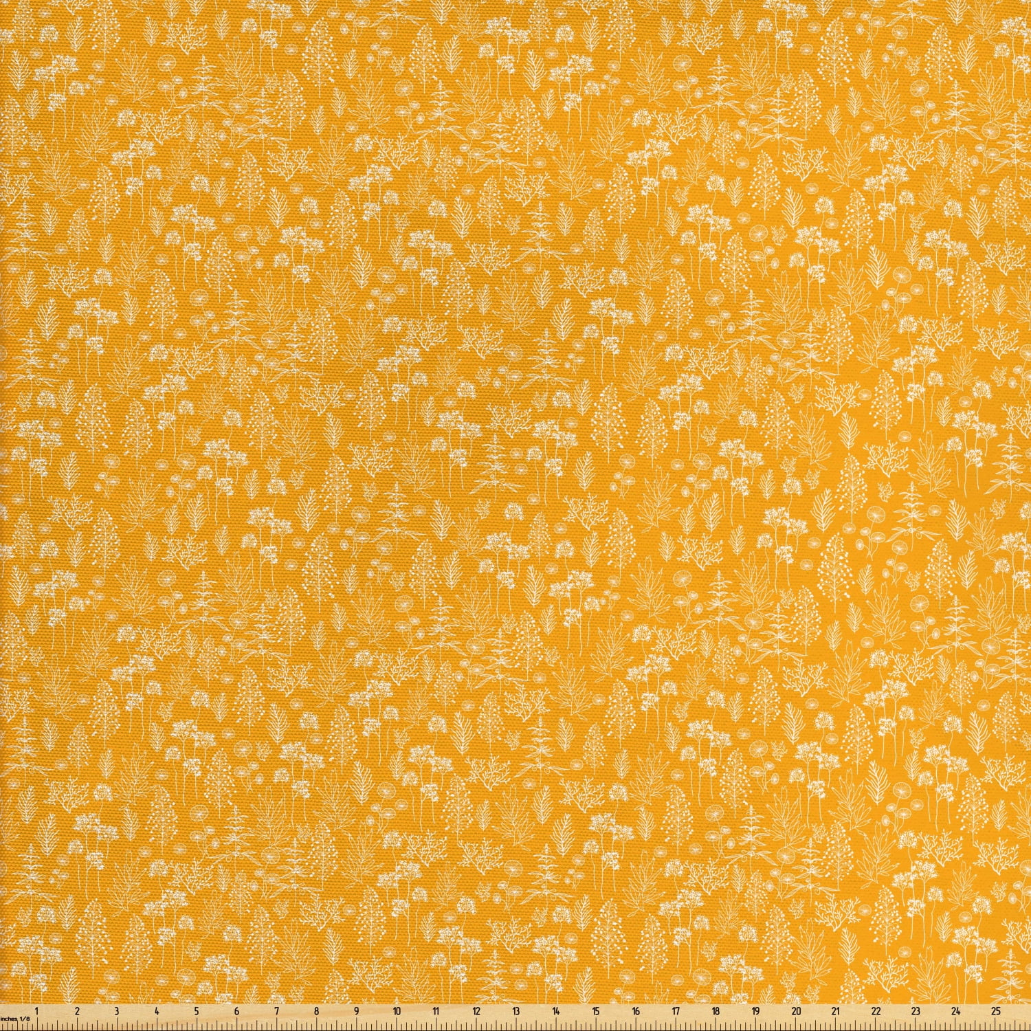 Botanical Fabric by the Yard, Vibrant Autumn-Themed Layout of Plants ...