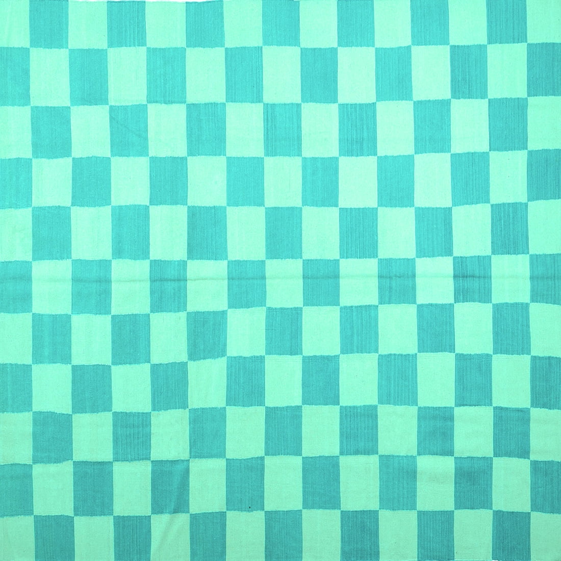 Ahgly Company Machine Washable Indoor Square Checkered Turquoise Blue ...
