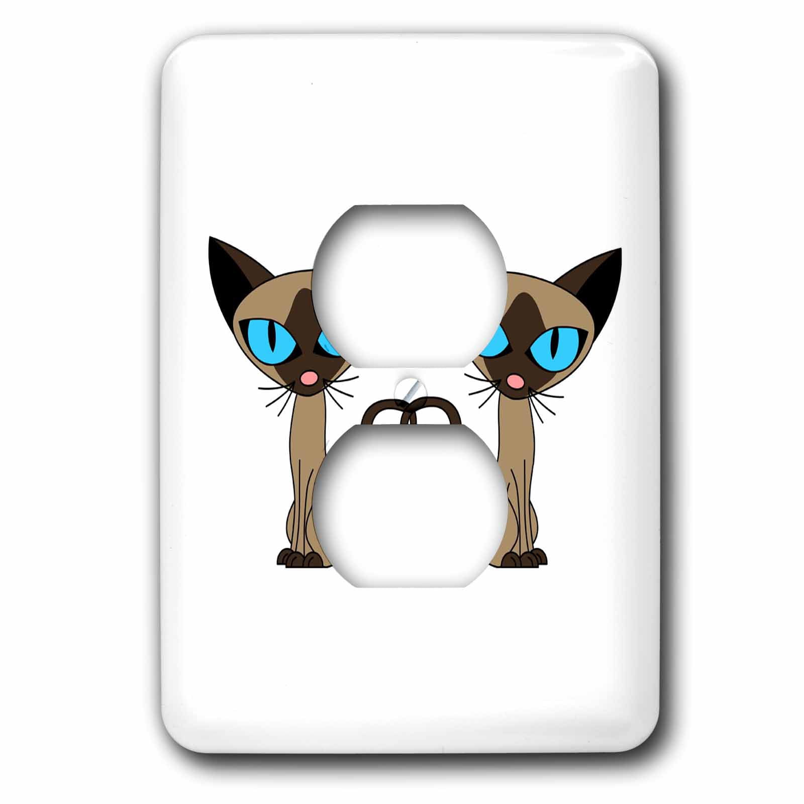 Siamese Cat Tail Heart 2 plug outlet cover lsp-110726-6 - Walmart.com